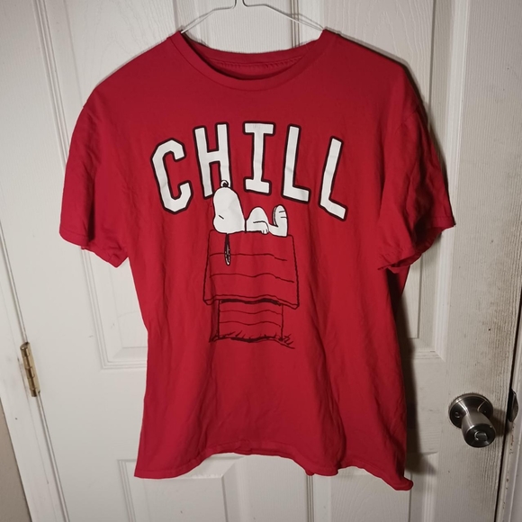 Peanuts | Shirts | Peanuts Snoopy Chill Red Tshirt | Poshmark